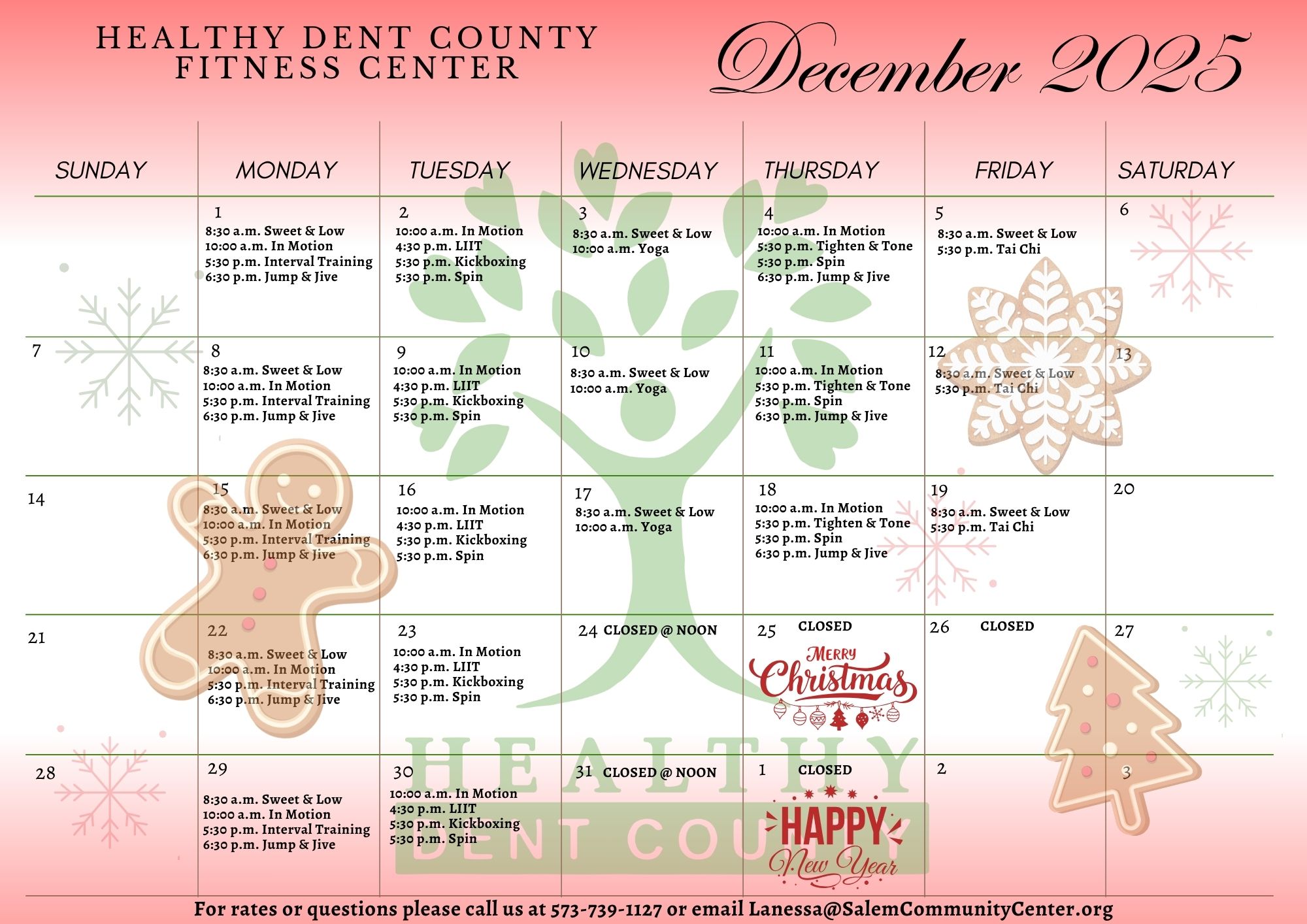 Fitness Calendar – Salem Community Center @ the Armory